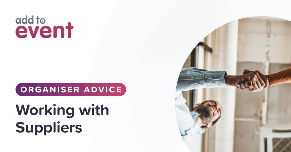 Working with Suppliers | Add to Event Blog